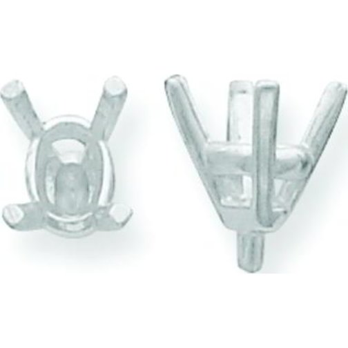 14K White Gold 4 Prong Oval Peg Tapered Setting 3mm | Michaels