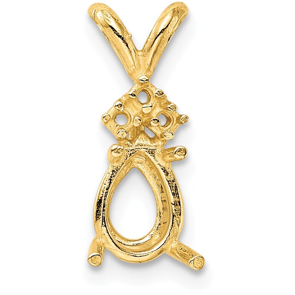 14K Gold 4 Prong Pear Pendant Setting 6x4mm | Michaels