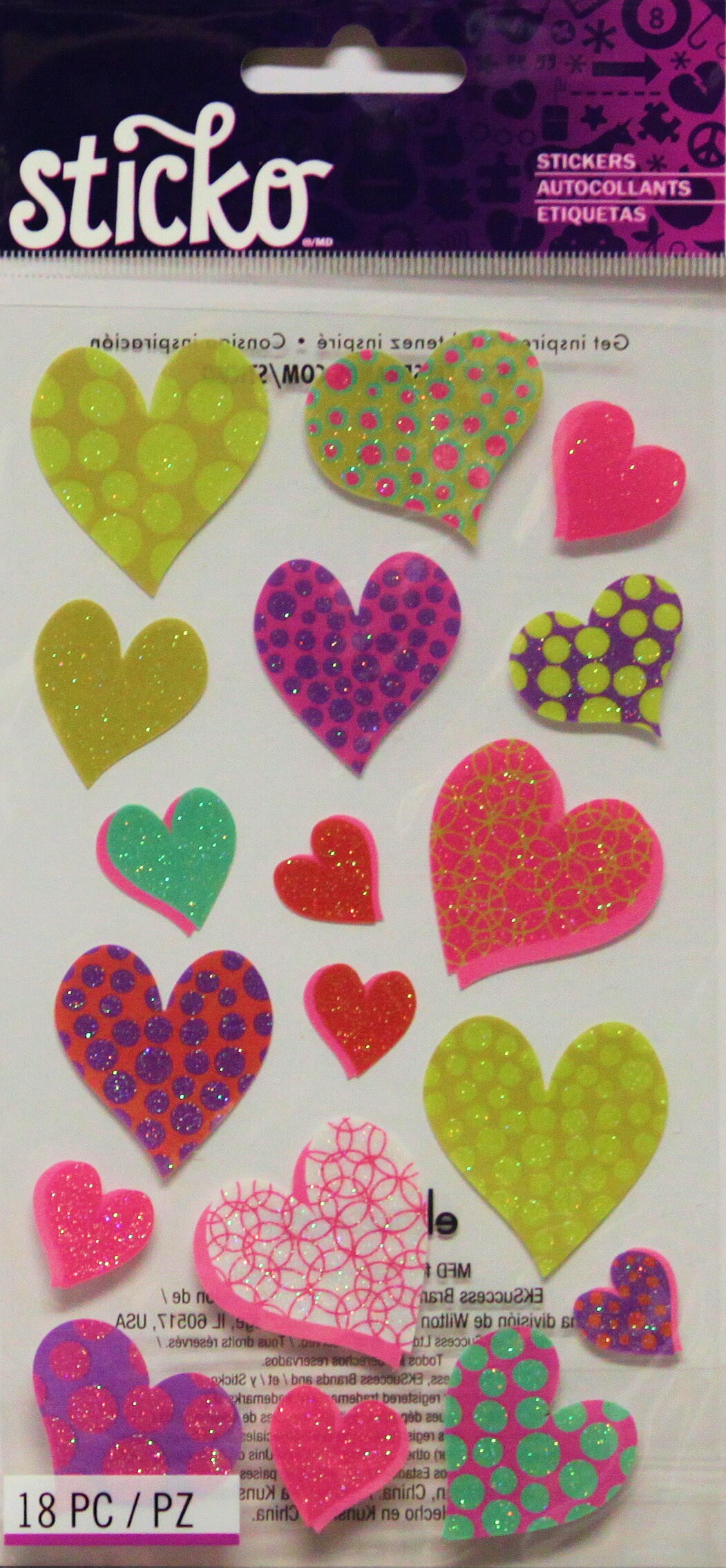 Velum Paper Jbr1116 Sticko Vellum/Glitter Stickers-Green & Pink Swirls ...