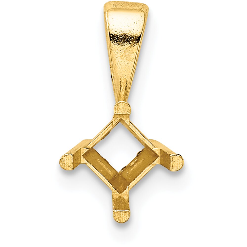 14K Gold 4 Prong Princess Pendant Setting 6mm | Michaels