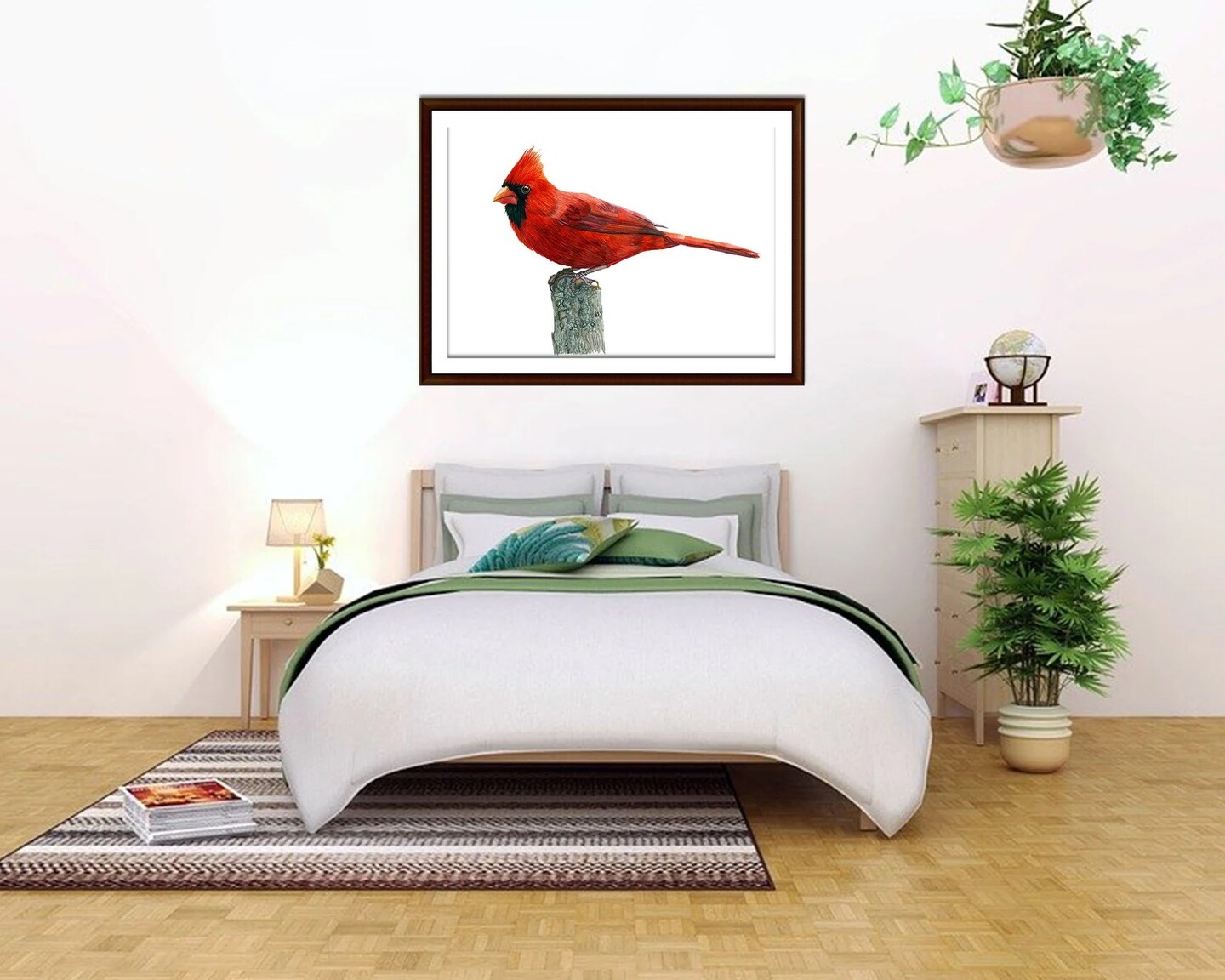 Cardinal Watercolor Print Red Cardinal Bird Art Print Cardinal Painting ...