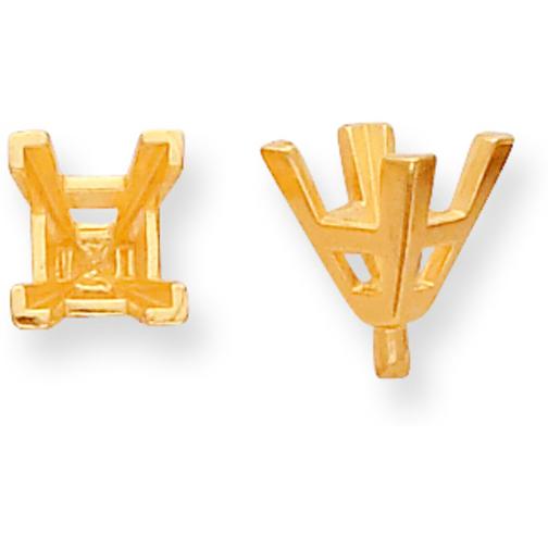 14K Gold 4 Prong Emerald Cut Peg V-End Setting 2mm | Michaels