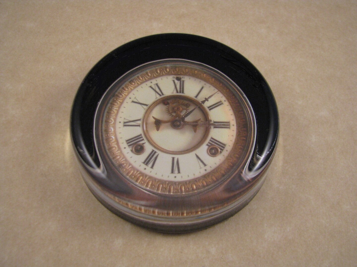 Antique Clock Face, Clock Paperweight, Ivory Clock, Glass Paperweight ...
