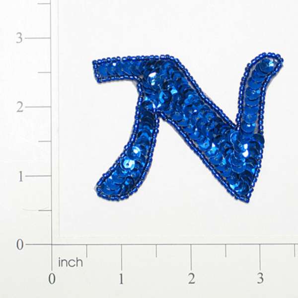 Letter N Sequin Applique/Patch, Color: Blue | Michaels