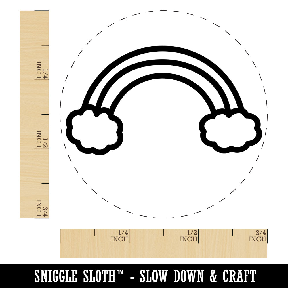 Rainbow with Clouds Self-Inking Rubber Stamp for Stamping Crafting ...