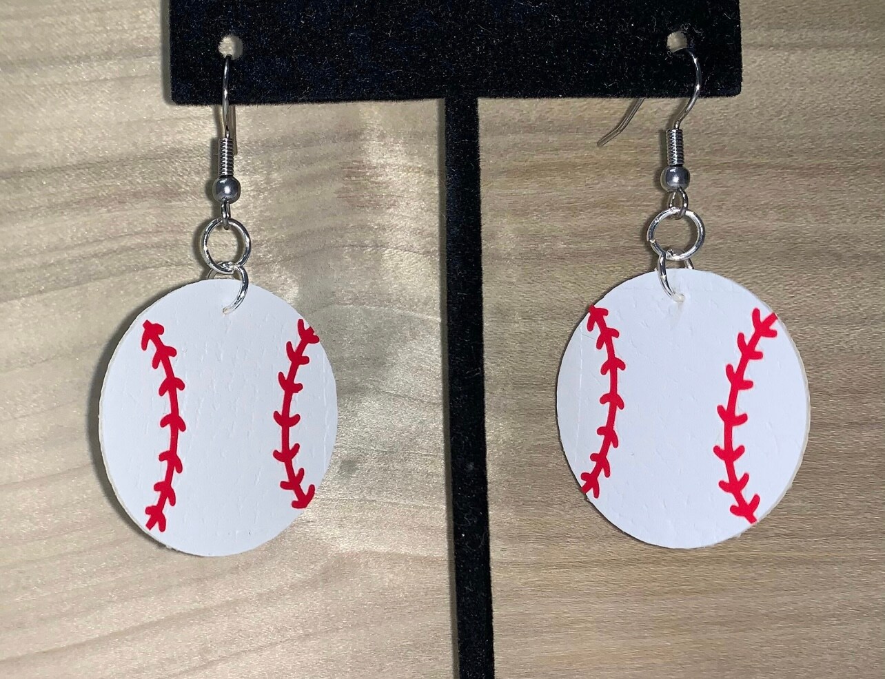 Baseball faux leather earrings store