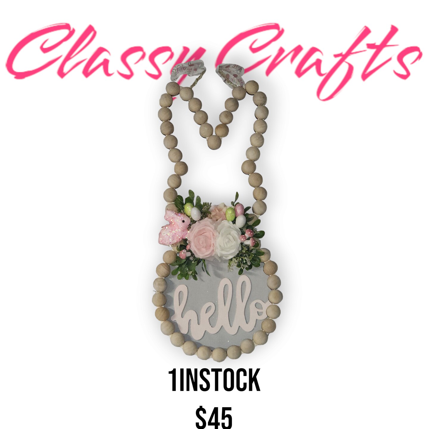 Easter swag, Easter wreath, Easter Decor, welcome door hanger, wooden ...