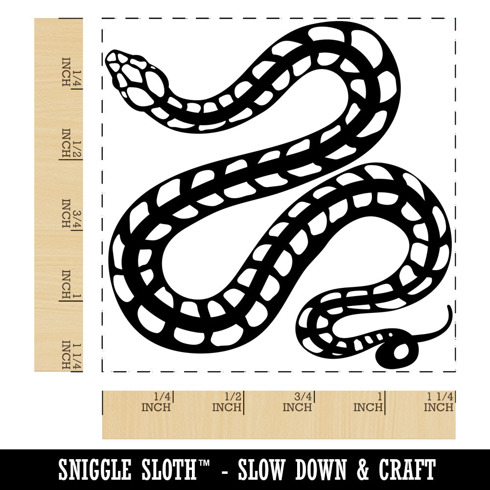 Winding Striped Snake Square Rubber Stamp for Stamping Crafting | Michaels