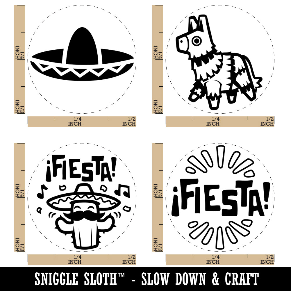 Fiesta Party Pinata Sombrero Cinco De Mayo Rubber Stamp Set for ...