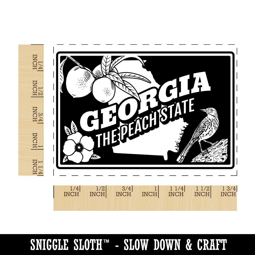 Georgia Peach Brown Thrasher Cherokee Rose United States Rectangle ...