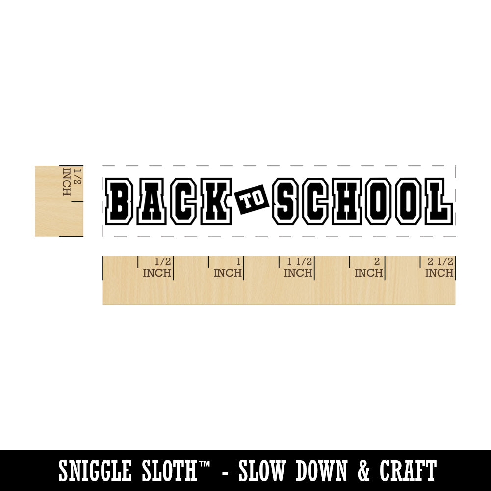 Back to School Varsity Letters Rectangle Rubber Stamp for Stamping ...