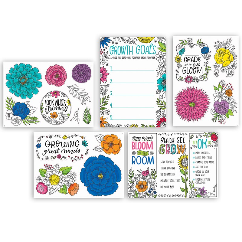 Bright Blooms Blooming Minds Bulletin Board Set | Michaels