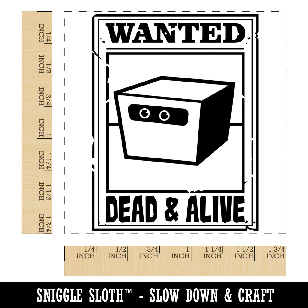 Schrodinger's Cat Wanted Dead and Alive Square Rubber Stamp for ...
