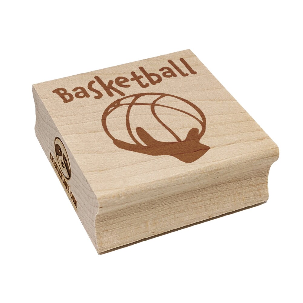 Hand Holding Basketball Abstract Square Rubber Stamp for Stamping ...