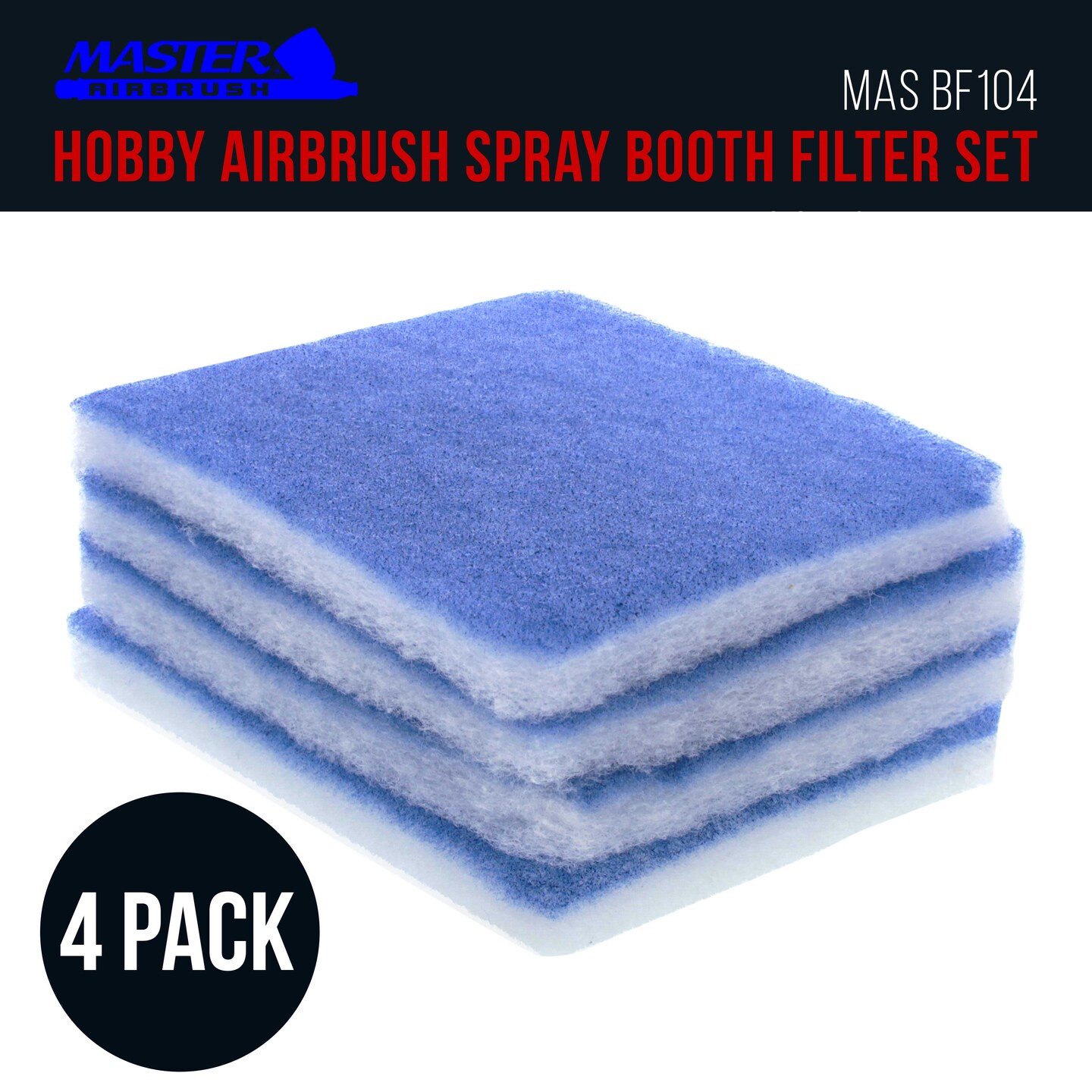 Master Airbrush Hobby Airbrush Spray Booth Filter Set, Fits Master B100 ...
