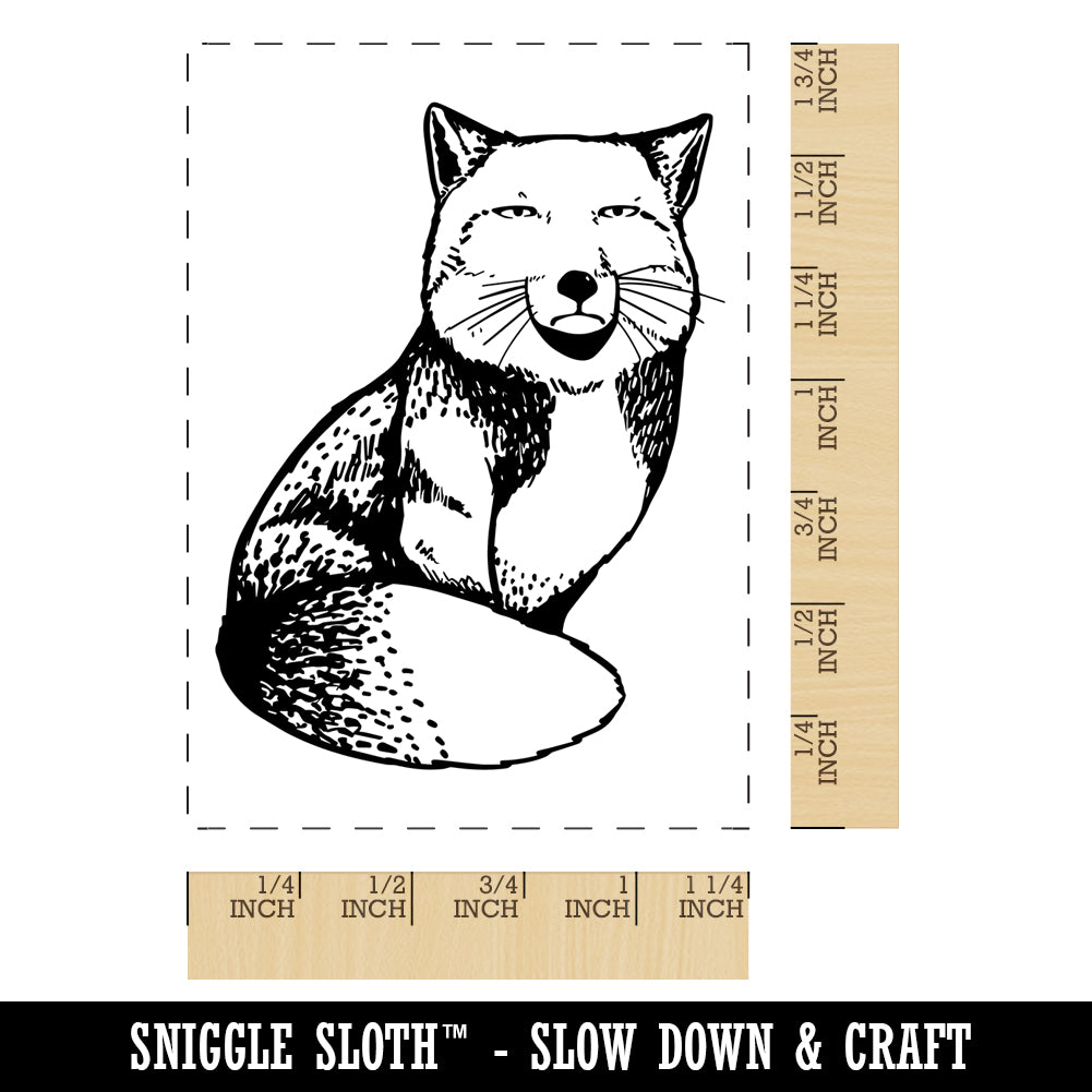 Weird Judgmental Tibetan Fox Rectangle Rubber Stamp for Stamping ...
