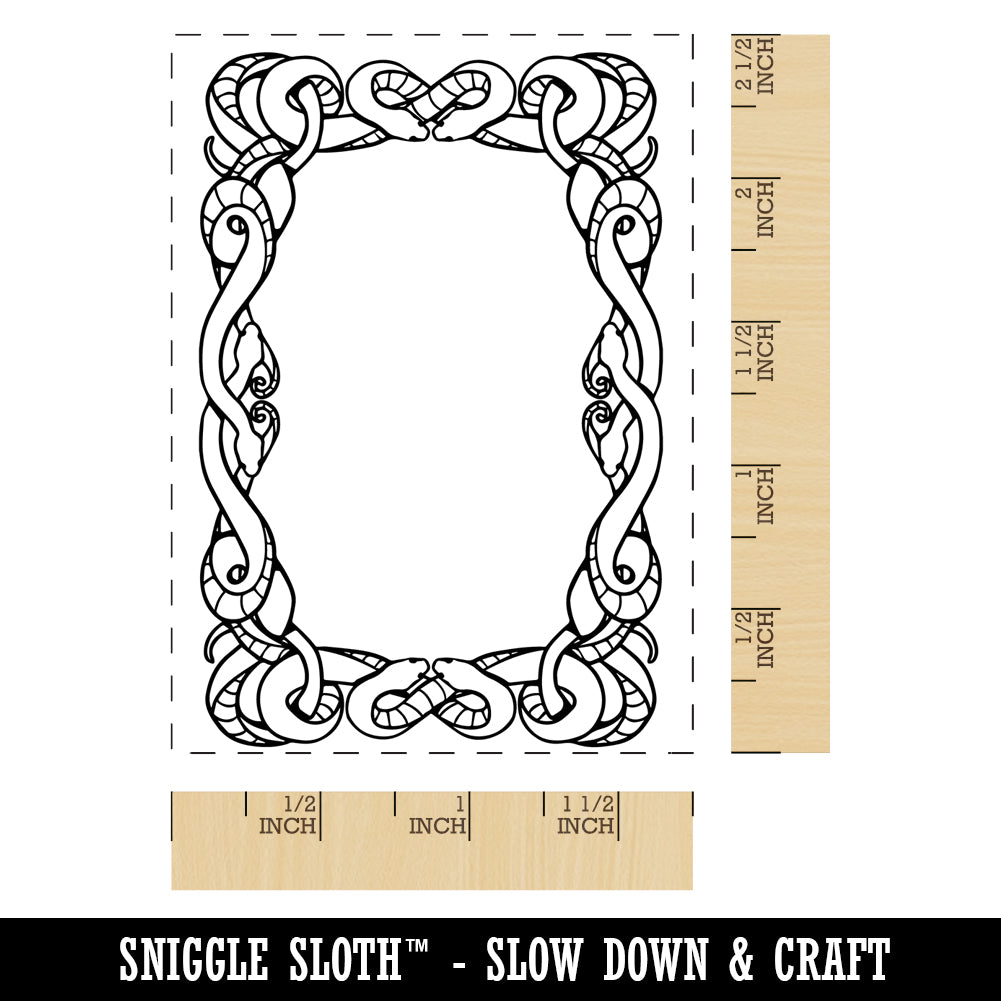 Snake Serpent Border Frame Rectangle Rubber Stamp for Stamping Crafting ...