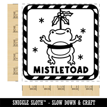 Christmas Mistletoe Mistletoad Pun Square Rubber Stamp for Stamping ...
