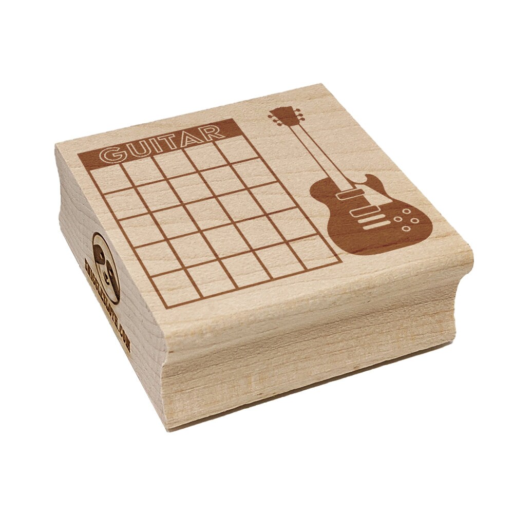 Electric Guitar Chord Chart Square Rubber Stamp for Stamping Crafting ...