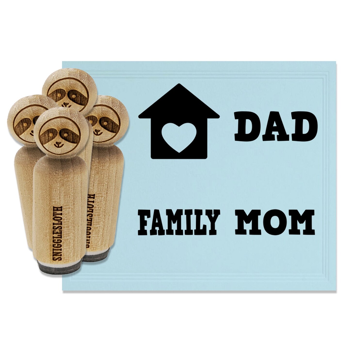 Family Mom Dad Love Home House Rubber Stamp Set for Stamping Crafting ...