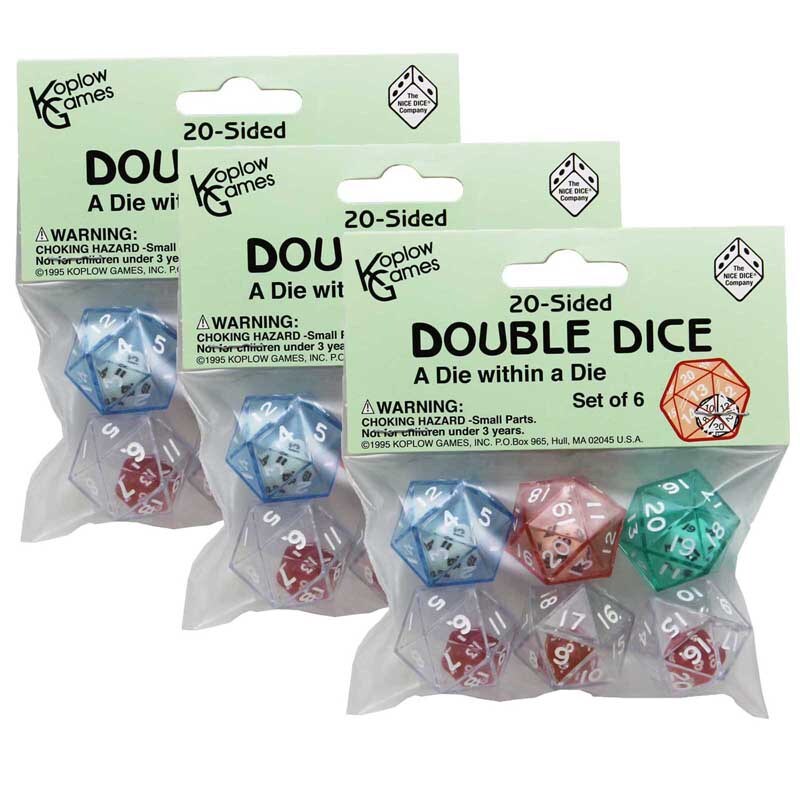 20-Sided Double Dice Set, 6 Per Pack, 3 Packs | Michaels