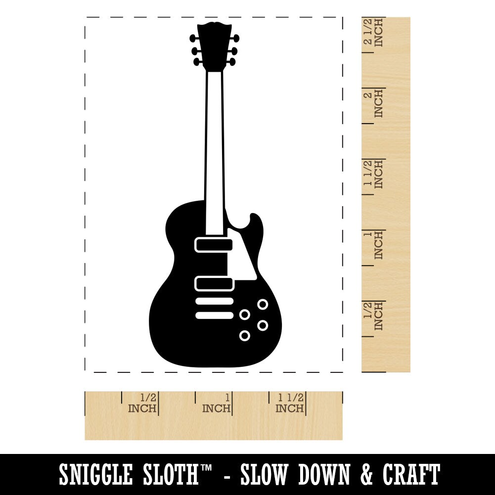 Electric Guitar Rock Musical Instrument Rectangle Rubber Stamp for ...