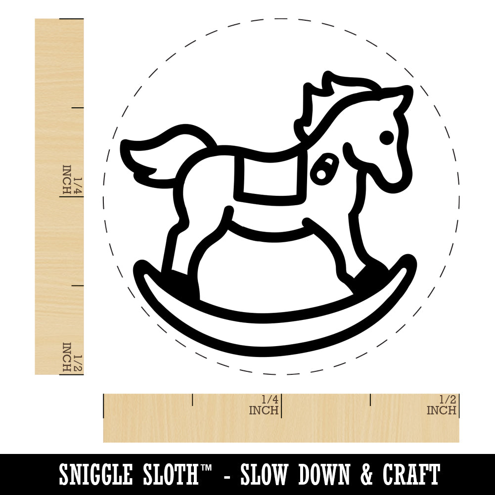 Wooden Rocking Rocker Horse Rubber Stamp for Stamping Crafting Planners ...