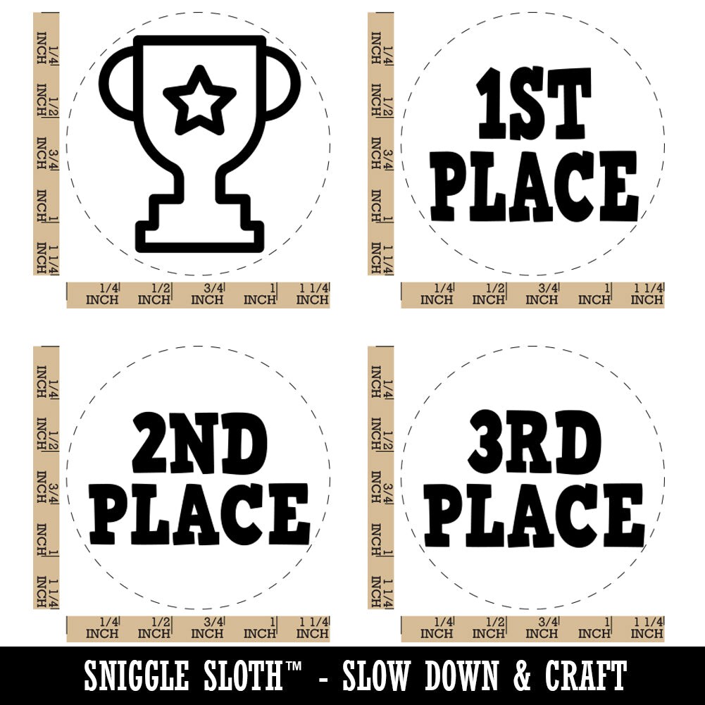 Trophy Award First 1st Second 2nd Third 3rd Place Rubber Stamp Set for Stamping Crafting ...