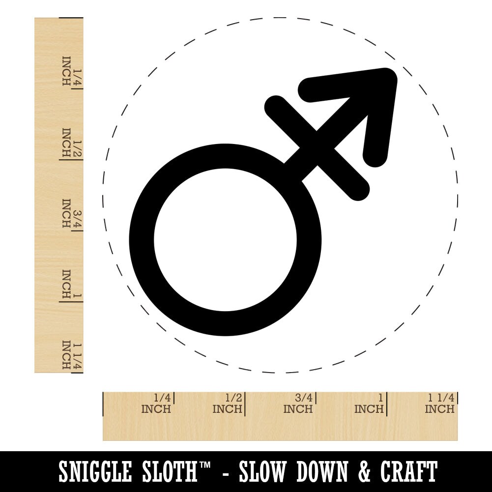 Male with Stroke Sign Transgender Gender Symbol Rubber Stamp for ...
