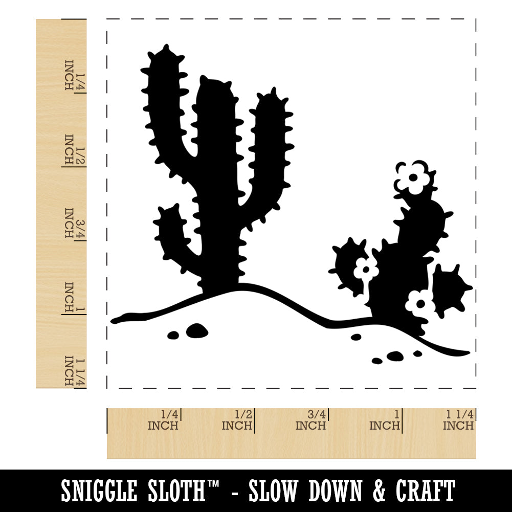 Saguaro Cactus Succulent Desert Southwest Square Rubber Stamp for ...