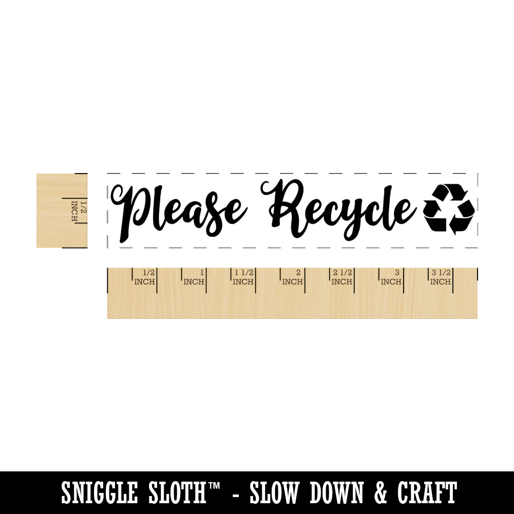 Please Recycle Fun Script Rectangle Rubber Stamp for Stamping Crafting ...