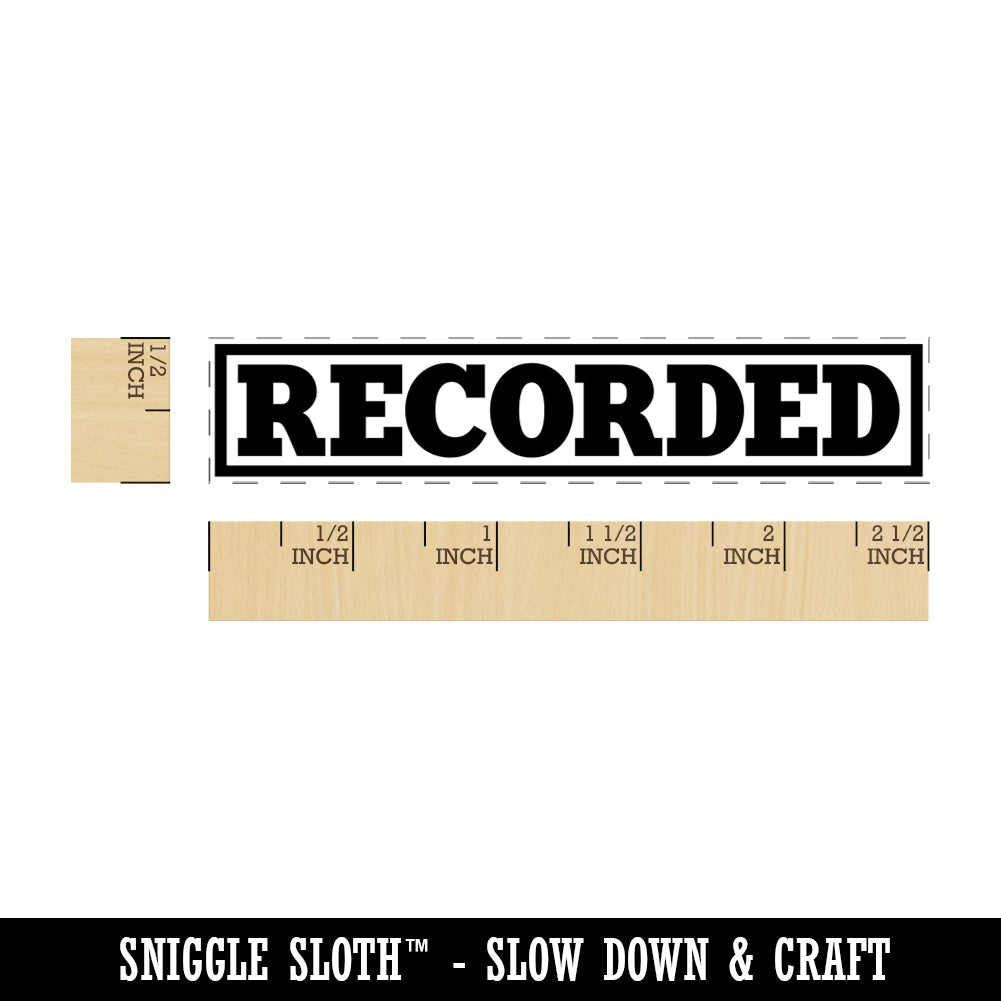Recorded with Bold Border Rectangle Rubber Stamp for Stamping Crafting ...