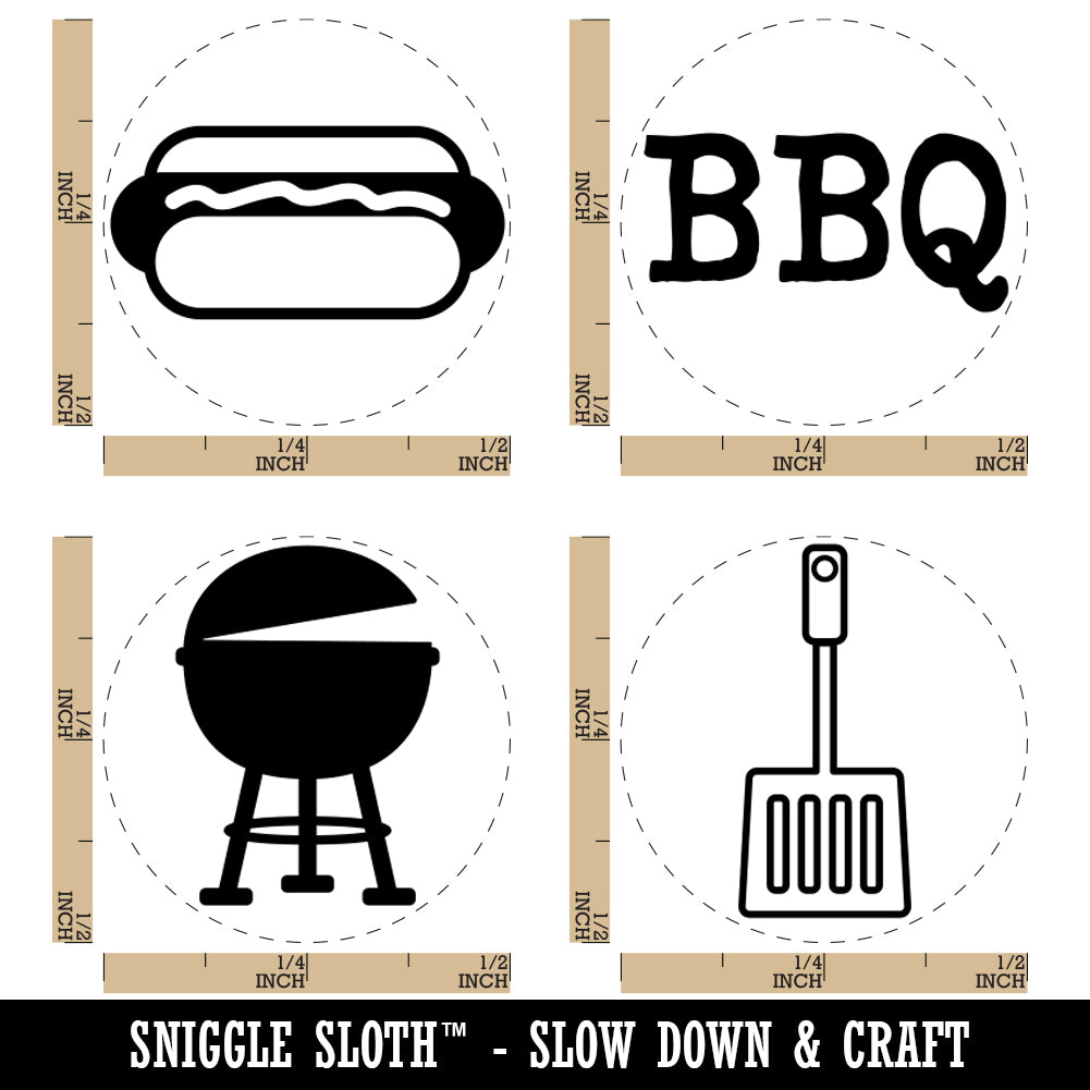 BBQ Grill Hot Dog Cooking Out Rubber Stamp Set for Stamping Crafting ...