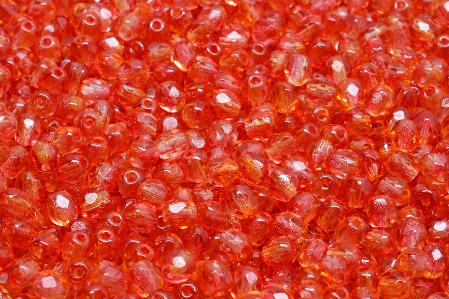 4mm Czech Fire Polish Beads, Crystal Fire Orange/Red, 50 pieces | Michaels