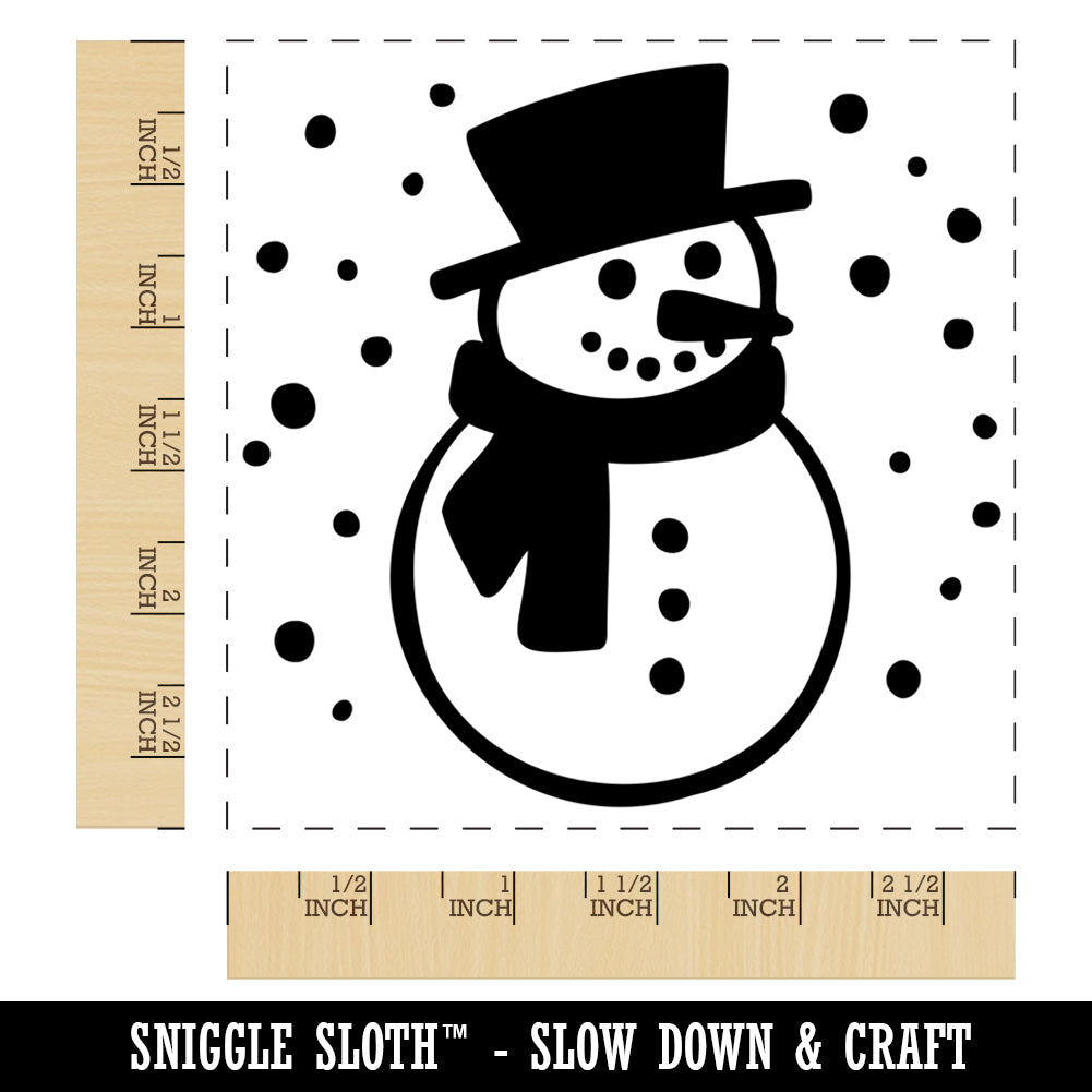 Winter Snowman Square Rubber Stamp for Stamping Crafting | Michaels