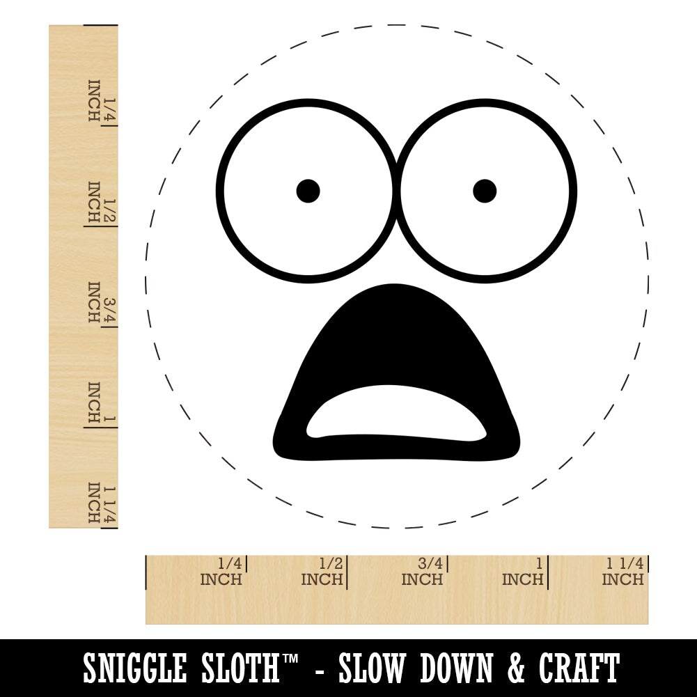 Mouth Agape Shocked Face Rubber Stamp for Stamping Crafting Planners ...