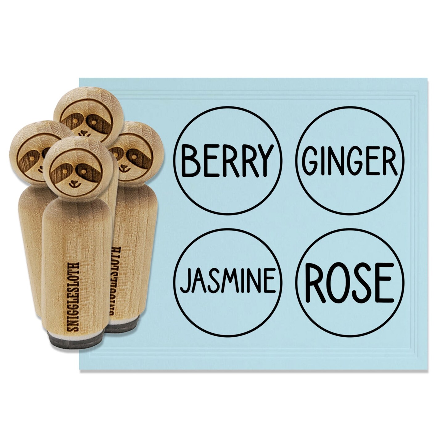 Flavor Scent Labels Berry Ginger Rose Jasmine Rubber Stamp Set for ...