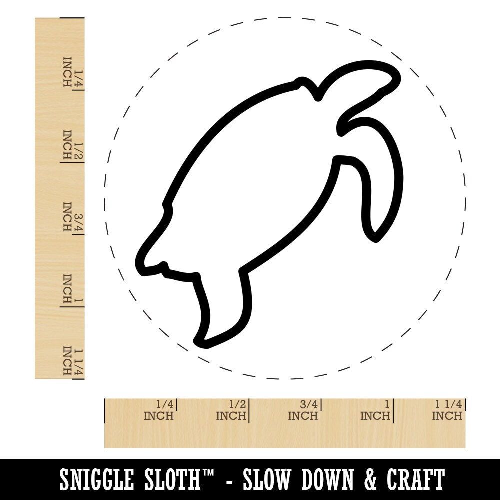 Turtle Swimming Outline Rubber Stamp for Stamping Crafting Planners ...