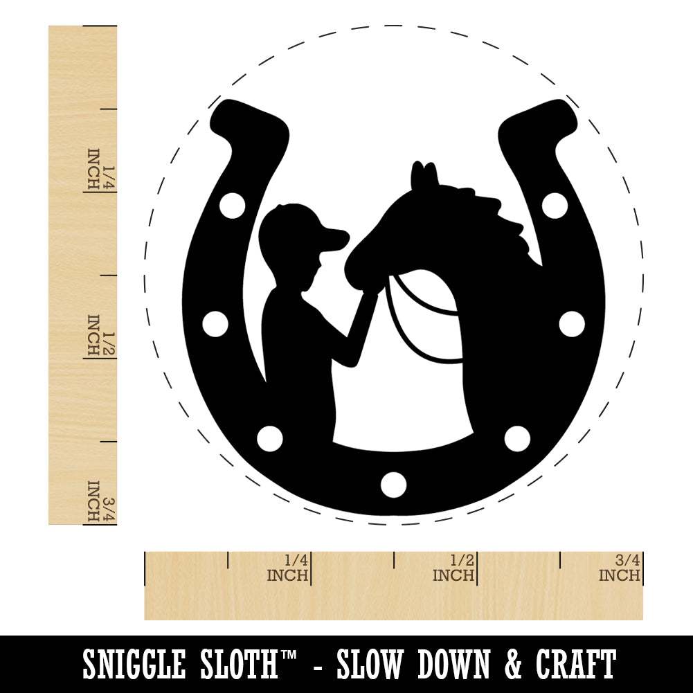 Horseshoe Horse and Boy Rubber Stamp for Stamping Crafting Planners ...