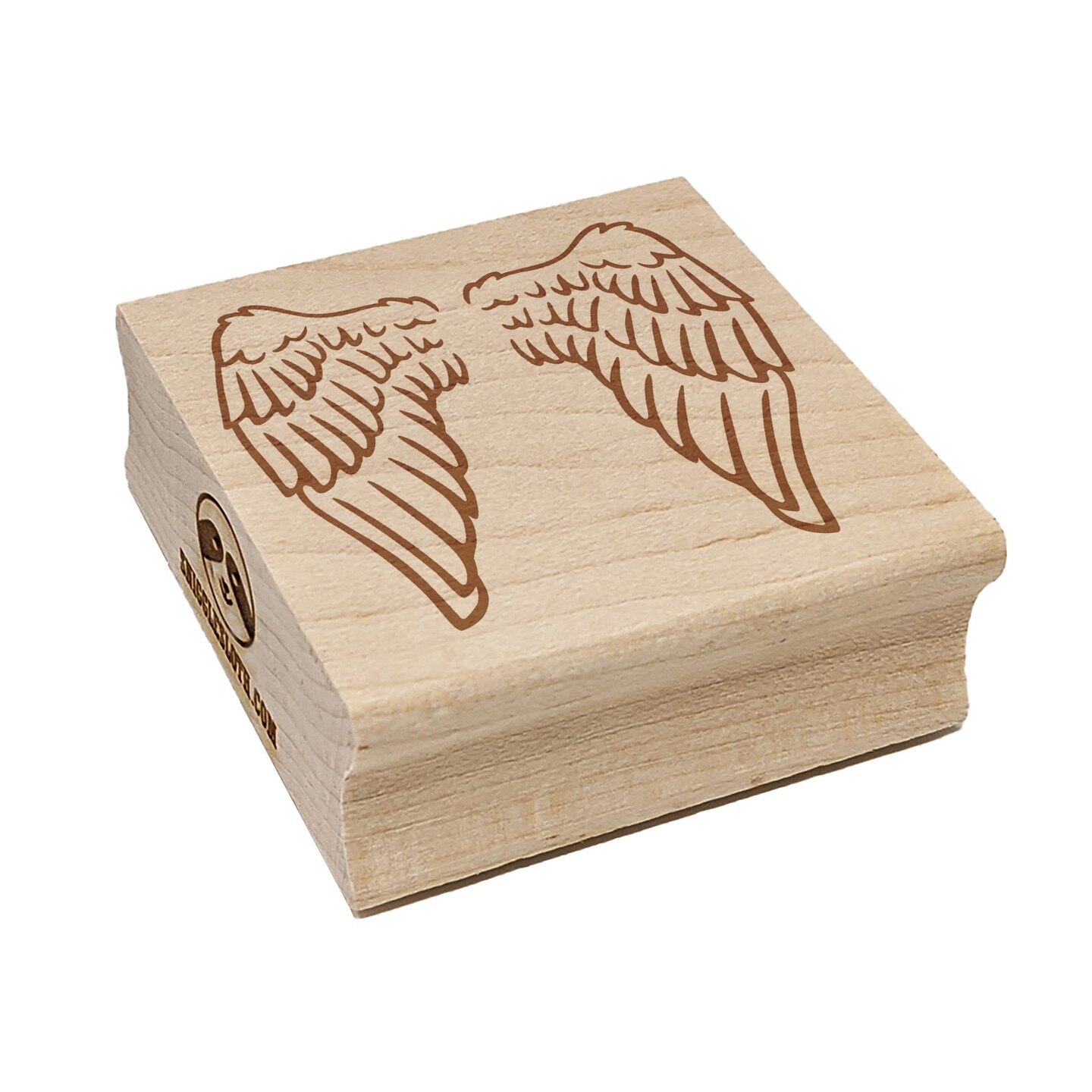 Folded Angel Wings Feathers Square Rubber Stamp for Stamping Crafting ...