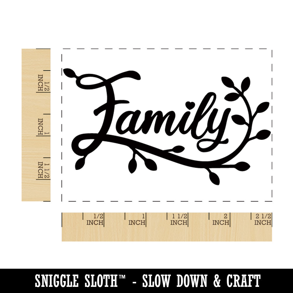 Family Tree Branch Motif Rectangle Rubber Stamp for Stamping Crafting ...