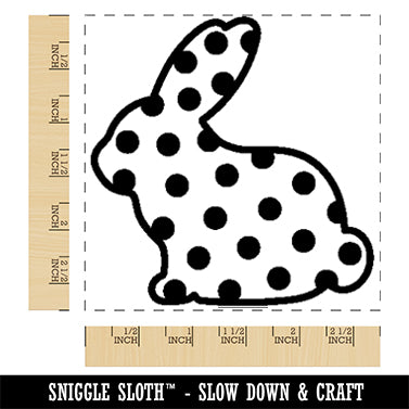 Bunny Side Profile Pattern Polka Dots Easter Square Rubber Stamp for ...