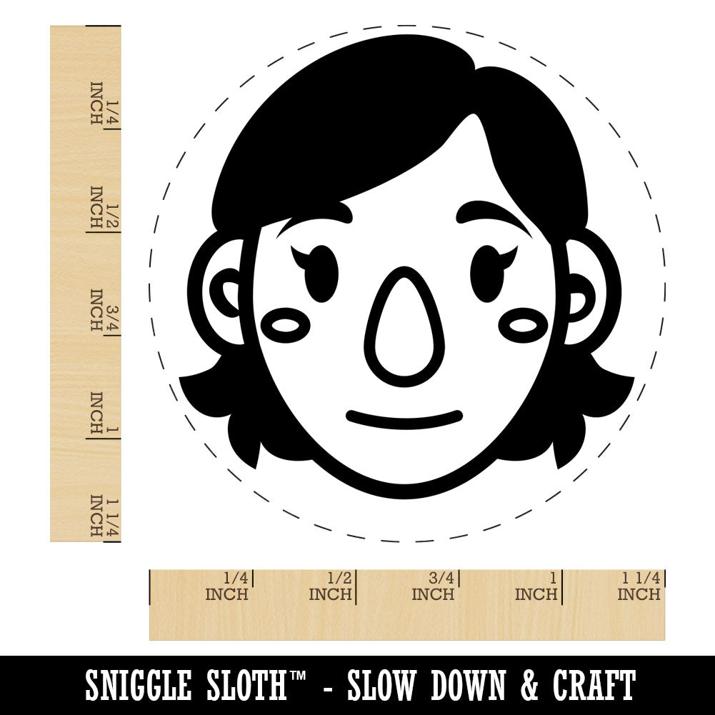 Human Female Character Face Rubber Stamp for Stamping Crafting Planners ...