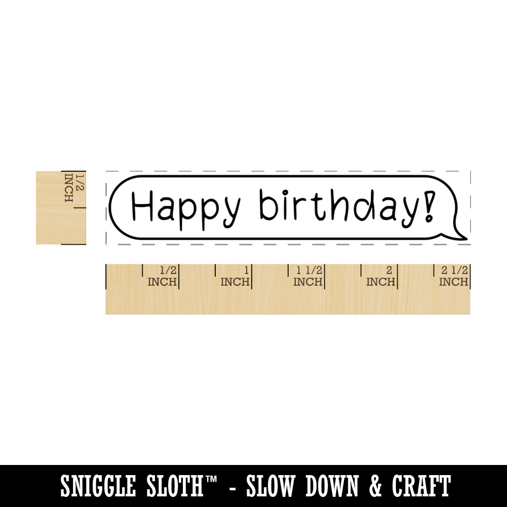 Happy Birthday Chat Bubble Rectangle Rubber Stamp for Stamping Crafting ...