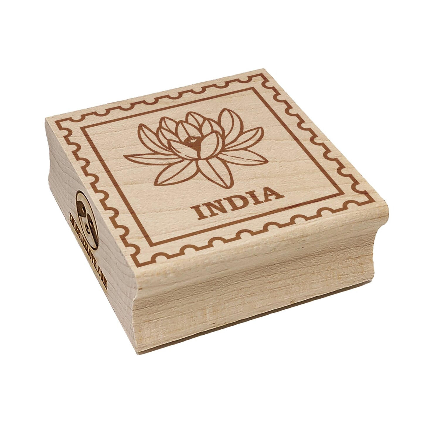 India Travel Lotus National Flower Square Rubber Stamp for Stamping ...