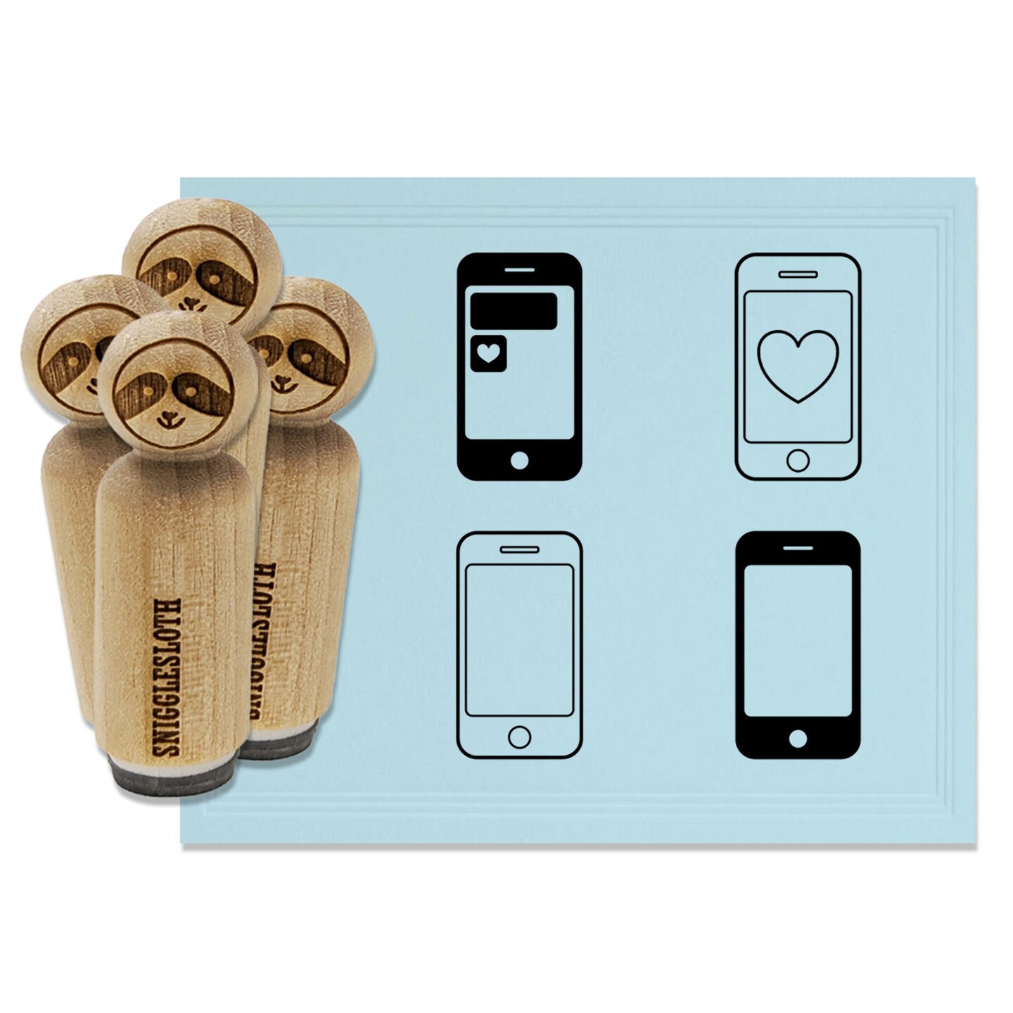 Mobile Smart Phone Tablet Texting Rubber Stamp Set for Stamping ...