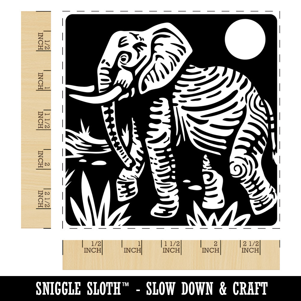 African Elephant Square Rubber Stamp for Stamping Crafting | Michaels