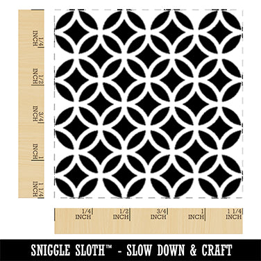Geometric Overlapping Circles Square Rubber Stamp for Stamping Crafting ...