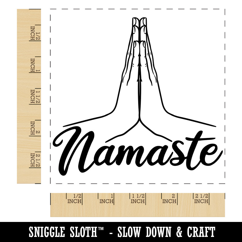 Namaste Palm of Hands Together Yoga Square Rubber Stamp for Stamping ...