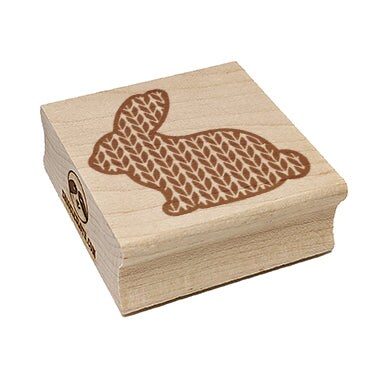 Bunny Side Profile Pattern Knit Easter Square Rubber Stamp for Stamping ...